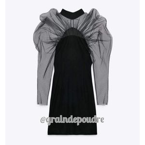 Zara | Dresses | Rare Zara Sheer Polka Dot Cage Bodice Black Velvet ...